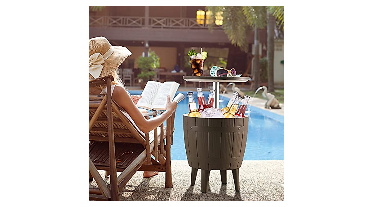 YITAHOME Cooler Table Outdoor,3-in-1 Height Adjustable Cooler Side ...