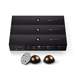 Nespresso Capsules VertuoLine, Double Espresso Scuro, Dark Roast Espresso Coffee, 10 Count (Pack of 3) Coffee Pods, Brews 2.7 Ounce (VERTUOLINE ONLY)