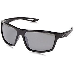 Nike EV1061-010 Legend S Frame Grey with Silver Mirror Lens Sunglasses, Black/White