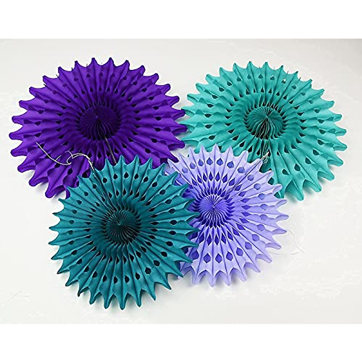 Teal Purple Birthday Decorations Mermaid /Wonderland Frozen Party Decorations/Mermaid Party Decorations /Under The Sea Party Supplies Teal Purple Tissue Paper Fan /Frozen Baby Shower Decorations