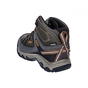 KEEN Men's Targhee 3 Mid Height Waterproof Hiking Boots, Black Olive/Golden Brown, 10.5 Wide