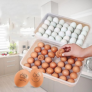 Braceus 34 Eggs Holder Storage Box Picnic Kitchen Refrigerator Fresh-keeping Container Transparent