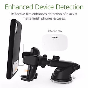 iOttie Auto Sense Qi Wireless Car Charger - Automatic Clamping Dashboard Phone Mount with Wireless Charging for Google Pixel, iPhone, Samsung Galaxy, Huawei, LG, and other Smartphones.