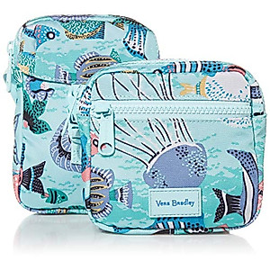 Vera Bradley Women's Recycled Lighten Up Reactive Convertible Belt Bag Sling Crossbody Bag, Paisley Wave Fish, One Size