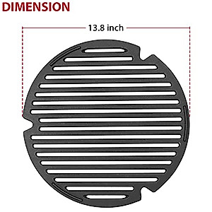 GLOWYE Cooking Grate for Kamado Joe KJ15090620, Grill Grate for kamado Joe Grill Accessories, Sear Plate for Kamado Joe Classic I, Classic II, Classic III Series & Kamado Joe JR, Cast Iron