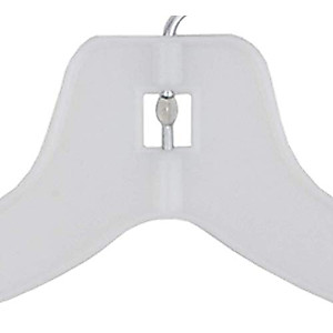 NAHANCO 1414 White Plastic Junior Dress Hangers, Swivel Metal Hook and Notches for Straps, Super Heavy Weight, 14", White (Pack of 100)