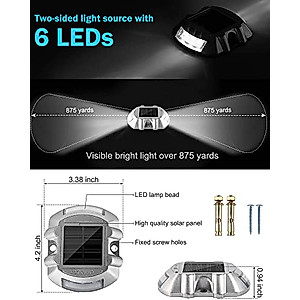 JACKYLED Solar Dock Lights Outdoor 8-Pack Solar Powered Driveway Lights IP68 Waterproof LED Step Lighting Road Markers for Boat Deck Path Garden Walkway Backyard, Bright White