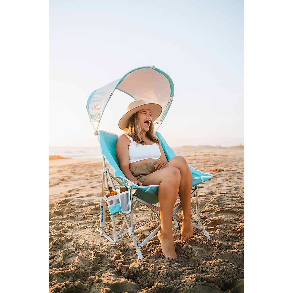 GCI Outdoor Waterside Pod Rocker Outdoor Rocking Chair with Sunshade Canopy