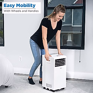 Midea 6,000 BTU ASHRAE (5,000 BTU SACC) Portable Air Conditioner, Cools up to 150 Sq. Ft., with Dehumidifier & Fan mode, Easy- to-use Remote Control & Window Installation Kit Included