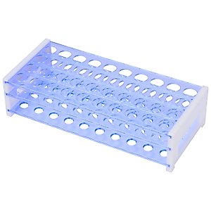 stonylab Test Tube Rack, 3-Tier Detachable Blue Plastic Test Tube Rack Tube Holder Stand Rack for Laboratory Scientific Experiments, 45/64 inch 40-Place
