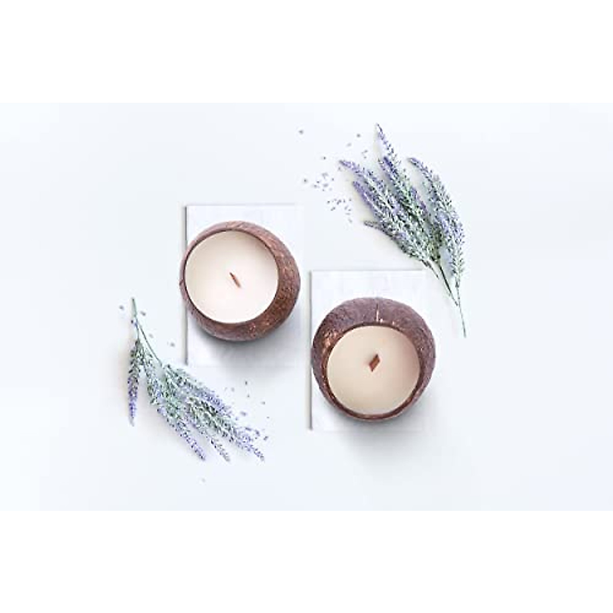 Cocowhoa Coconut Shell Candle, Scented Soy Essential Oil Infused Candle, Natural Wood Wick, Made with Reclaimed Coconut Shells, Eco-Friendly, Toasted Coconut Scent