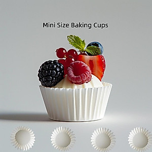 500 Counts White Mini Cupcake Liners for Baking Cups, Small Cupcake Wrappers Greaseproof Muffin Liners Holders for Party, Wedding, Birthday