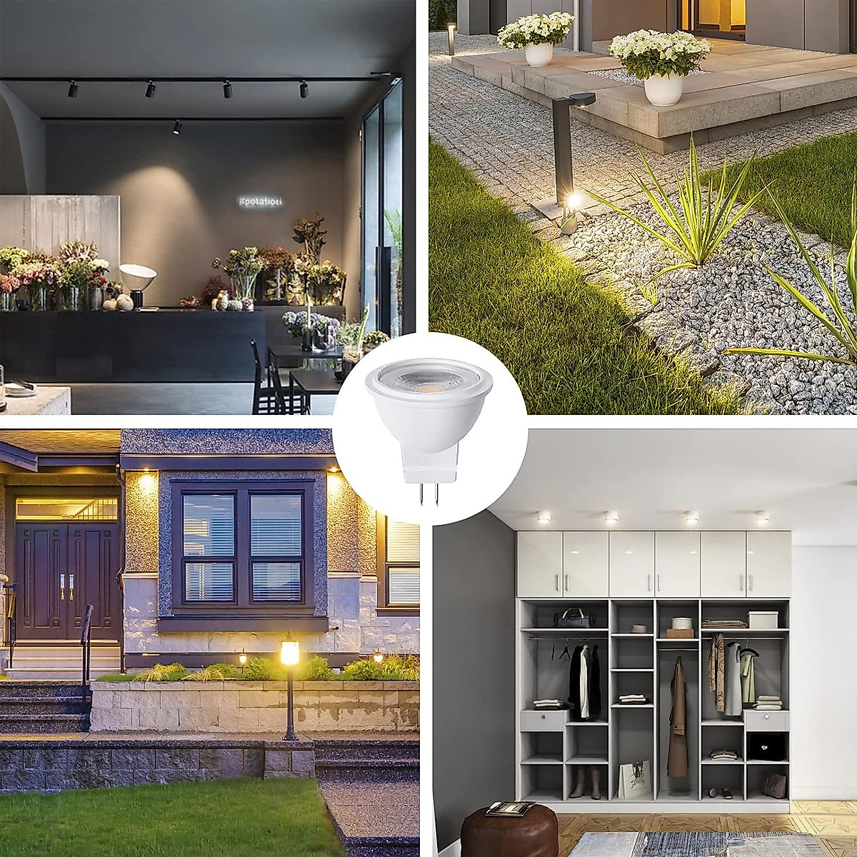 Lustaled 12V MR11 GU4.0 LED Light Bulb 3W G4/GU4/GZ4 Bi-Pin Base LED Spot Light Low Voltage MR11 Landscape Bulbs 25W Halogen Equivalent Warm White 3000K for Accent Recessed Lamp (4-Pack)