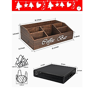 CODOGOY Coffee Bar Accessory Coffee Station Organizer, 2 in 1 Coffee Pod Drawer & Tea Bag Holder