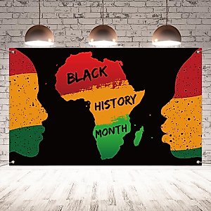 Black History Month Backdrop Black History Month Banner Black History Month Poster Pan African Juneteenth Decoration and Supplies for Home