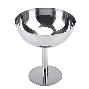 Haofy Ice Cream Cups, Fruit Bowl, Stainless Steel Ice Cream Bowls Resuable Dessert Mousse Cups Dessert Dish for Serving Ice Cream Salad Fruit Pudding(Tall feet)