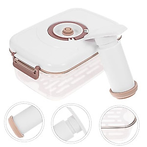 VOSAREA Airtight Food Storage Containers Large 1.2l Hand Pump Sealed Lunch Box for Flour Sugar Crisper Storage Box for Fruits