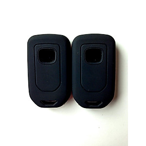 Autobase Silicone Key Fob Cover for Honda Accord Civic CR-V CRV Pilot Passport Insight EX EX-L Touring | Car Accessory | Key Protection Case - 2 Pcs (Black)
