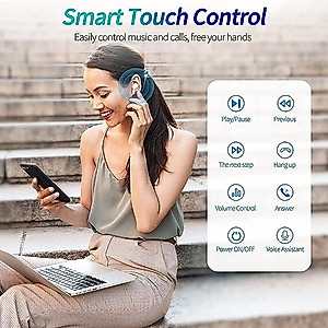 Wireless Earbuds, 30Hrs Playtime Bluetooth Earbuds Built in Noise Cancellation Mic with Charging Case, Headphones with Stereo Sound, IP67 Waterproof Ear Buds Touch Control Smart Pop-up Auto Pairing