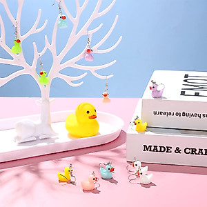 Yinkin 6 Pairs Rubber Duck Earrings Cute Ducky Earrings for Women Jewelry Gift Resin Dangle Drop Earring Cruise Earring(Conventional Style)