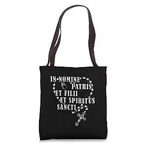 Latin Roman Catholic Rosary Religious Catholic Holy Tote Bag