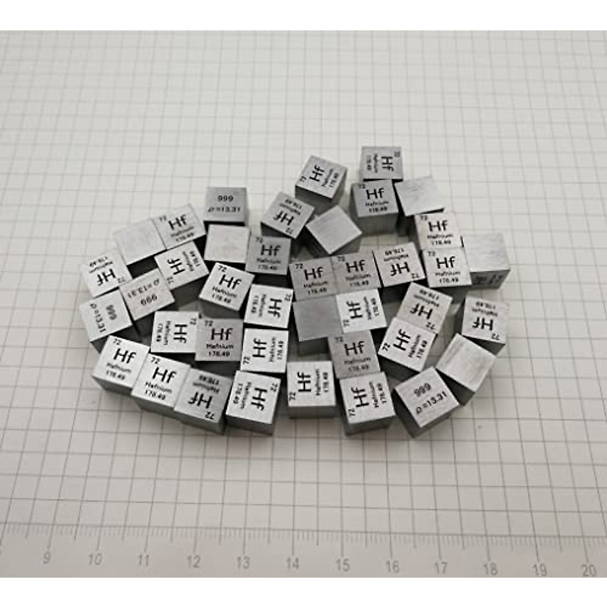 Jonoisax 10 Mm Hafnium Metal Cube - 99.9% Pure for Element Collection Lab Experiment Material Hobbies Substance Block