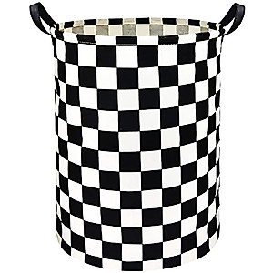 HIYAGON Boys Laundry Basket hamper Kids Storage Basket Car Toy Organizer Bins for Room Decor,Gift Basket for Bedroom(Racing Flag)