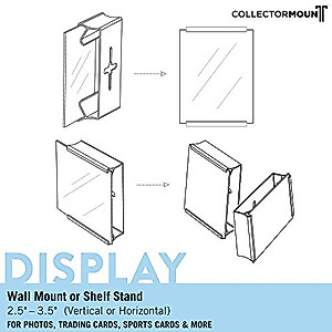 CollectorMount Photo Mount 1 Pack, Clear Picture Frame, Wall Mount or Shelf Stand, Vertical or Horizontal, 2.5” x 3.5”