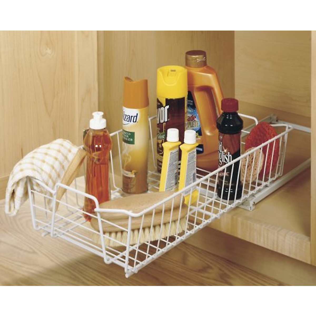 ClosetMaid 11 in. Pull Out Cabinet Organizer Heavy Duty, Slide Out Pantry Shelves Drawers for Kitchen, Bathroom, White, Inch One Tier