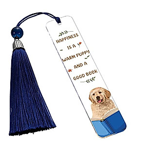 Dog Acrylic Bookmark for Dog & Books Gift Bookmark for Book Puppy Lovers Birthday Christmas Book Mark Gifts for Friends Family Son Daughter Graduation Holiday Stocking Stuffers Present for Him Her
