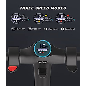 Electric Scooter, 3 Gears, Max Speed 15.5MPH, 12 Miles Powerful Battery with 8'' Tires Foldable Electric Scooter for Adults, Max Load 220 lbs