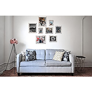 Golden State Art, 5x7 Picture Frame - Country Wood Grain Style - Tabletop Display, Back Hangers for Wall Display - Great for Photos, Gift, Pictures, Wedding, Portraits (2 Pack, White)