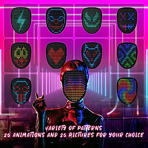 AINSKO Led Mask with Gesture Sensing,Halloween Costumes for Kids Men Women Costume Cosplay Party (Kids)