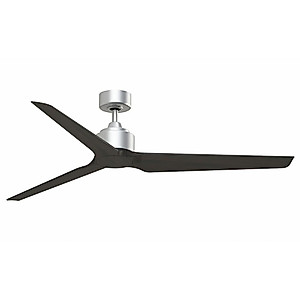 TriAire Custom - 3 Blade Ceiling Fan-15.92 Inches Tall and 64 Inches Wide-Silver Finish-Dark Walnut Blade Color
