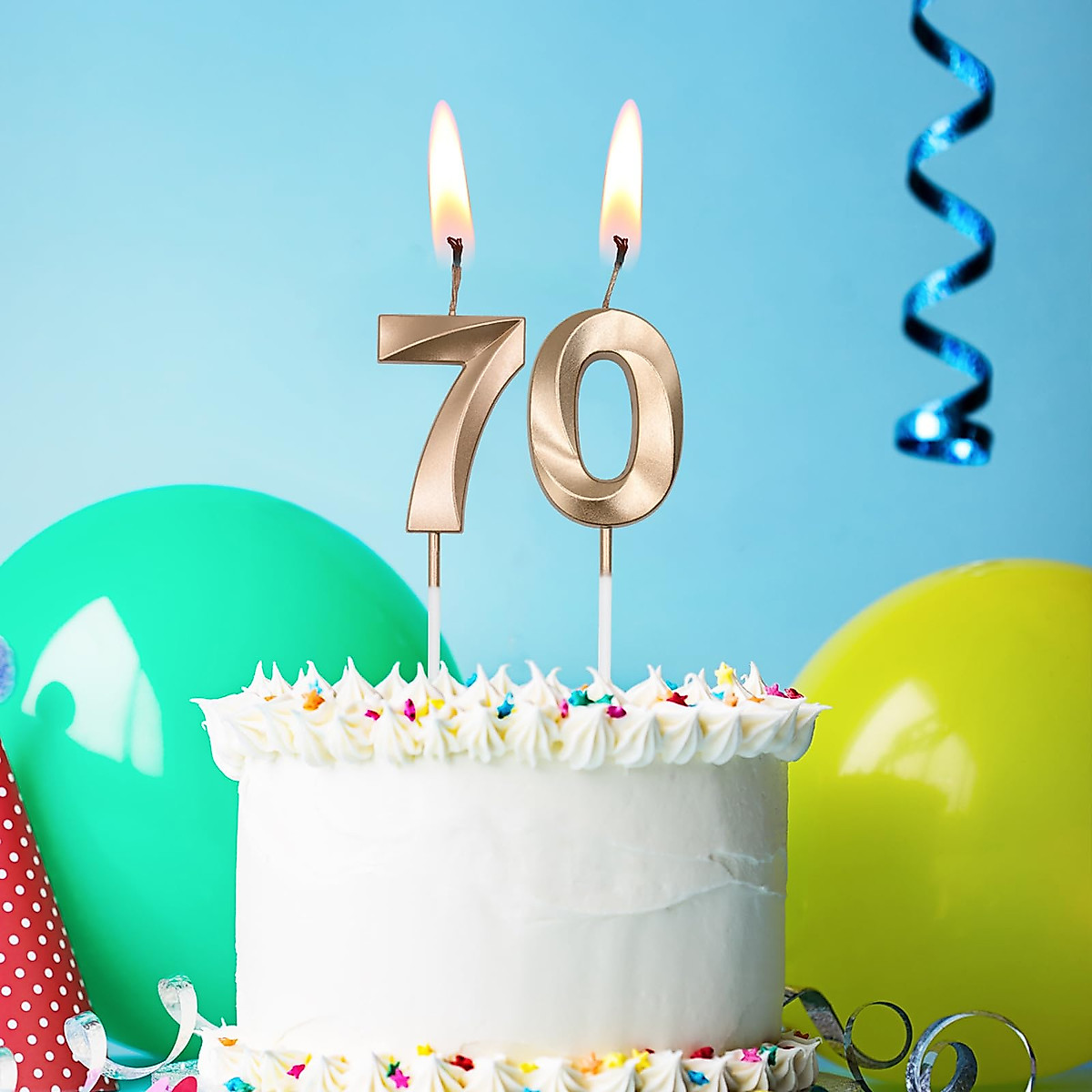 Champagne Gold 28th & 82nd Birthday Candles for Cakes, Number 28 82 Candle Cake Cupcake Topper for Birthday Anniversary Party Decoration