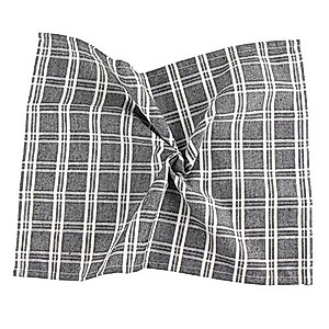 LRENNA Cloth Napkins - Set of 6 Washable Cotton and Linen Dinner Plaid Cloth Serviettes/Photograph Background/Coffee Table/Tablecloth Decoration (Grey)