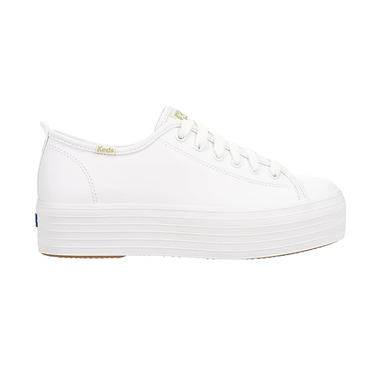 Keds Triple Up Leather, Sneaker Womens, White Leather, 8 Medium