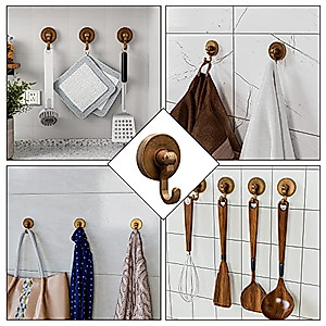 Dacall Command Hooks, Ceiling Hooks Adhesive, Bathrooms Hooks for Hanging Coat, Hat, Heavy Duty, Damage Free, 4 Packs, Towel Hooks Holder - 5lbs (Max) for Bathrooms, Living Room, Kitchen, Bronze