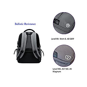 BAUHOO Ballistic Resistant Backpack (Double Shield) Grey