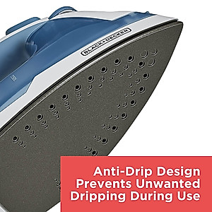 BLACK+DECKER Easy Steam Compact Iron, IR40V , Blue