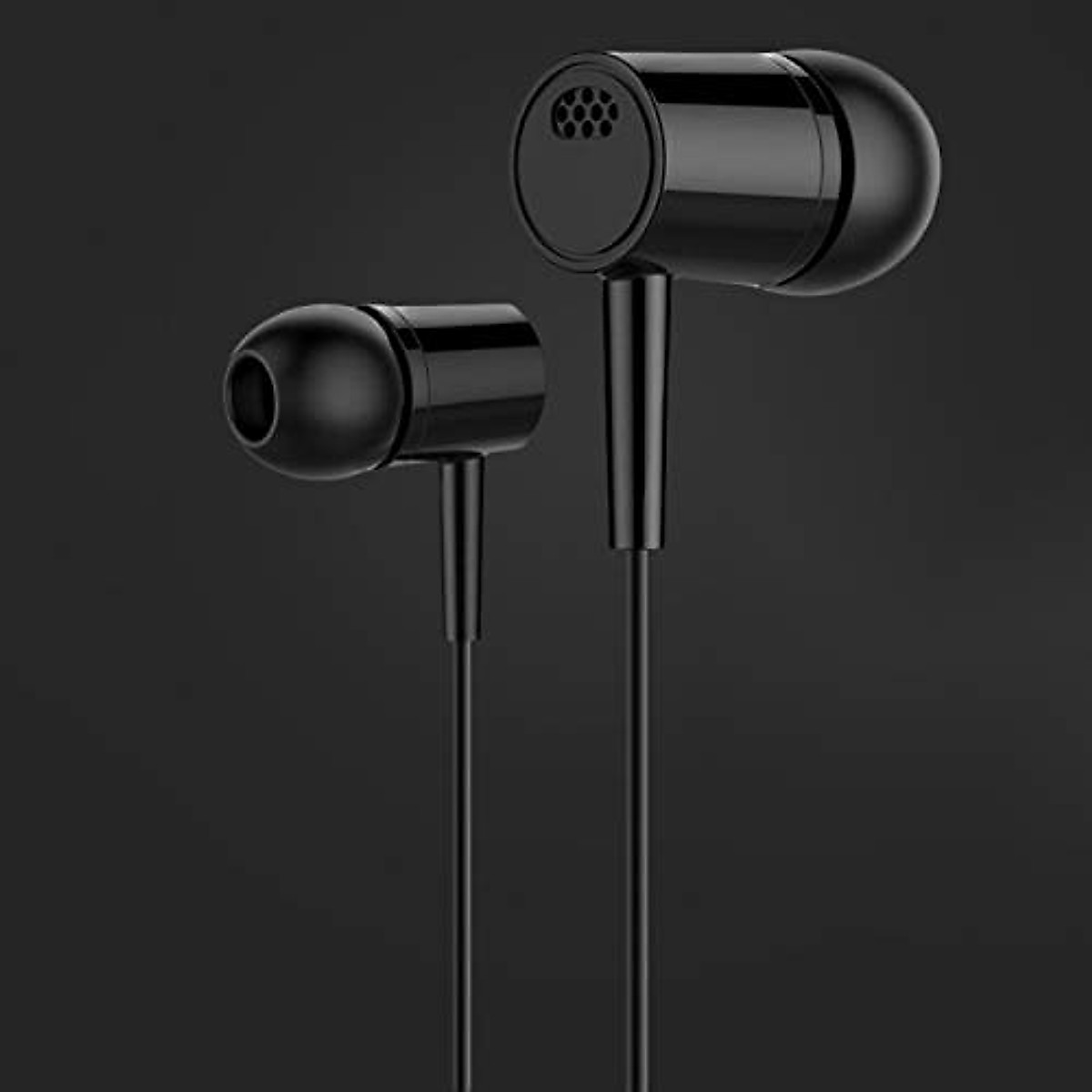 MOHALIKO Earbuds, Earbud Headphones with Microphone, D21 Universal 3.5mm Dual Speakers Heavy Bass Dynamic in-Ear Sport Wired Earphone for Various Mobile Phones, Christmas Black