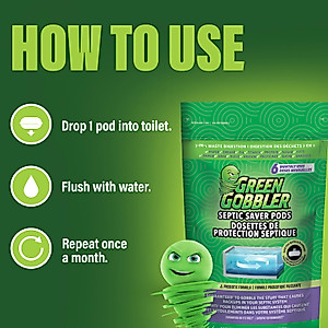 Septic Tank Treatment Packets | 12 Uses | 1 Year Septic Tank Supply | Natural Bacteria | Made in USA