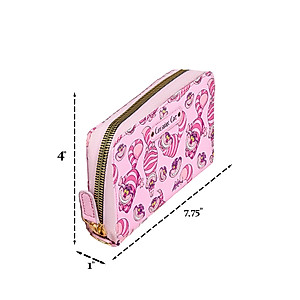 Disney Wallet Wristlet Zip Clutch Faux Leather (Cheshire Cat Pink)