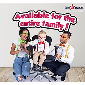 Dress Up America Bow Tie and Suspenders Set - Bow, Glasses & Suspenders for Boys and Girls, Party Accessories Adults & Kids