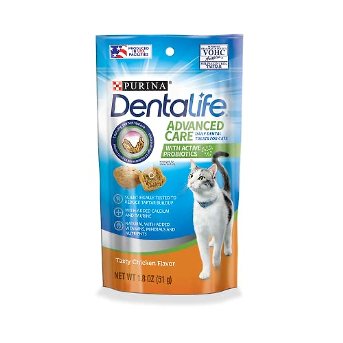 Aurora Pet Cat Treats Variety Pack (6) Dentalife Dental Treats Bundle: 3 Tasty Chicken, 3 Savory Salmon (1.8 oz Each) Plus AuroraPet Catnip Toy (Assorted)