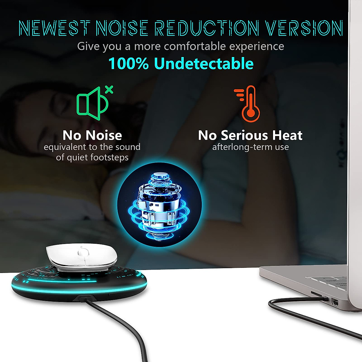BNING Mouse Mover Device, RGB Breathing Light Mouse Jiggler Undetectable Mouse Shaker Simulator for Computer Laptop Awakening, Include USB C to USB Adapter & Charger (Black Magic Wheel)