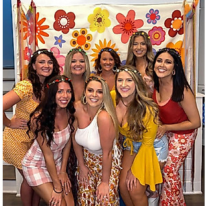 WOVOWOVO 10 Packs Flower Crown for Women, Bohemian Floral Girl Headpieces, Flower Headbands Hair Accessories for Fairy Birthday Party Decorations