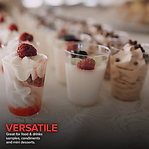 Stock Your Home 2 oz Shot Glasses - 100 Mini Plastic Shot Glasses (2oz) Clear Disposable Cups for Jello Shots, Wine Tasting, Liquor, Whiskey, Pudding, Sample Cup for Halloween and Elegant Parties