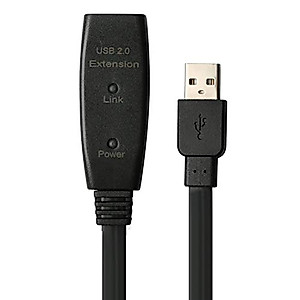 MutecPower 16.5ft (5m) Ultra Flat USB 2.0 Male to Female Cable with extention chipset - USB Active Extension Cable Repeater Cable 16.5 Feet Ultra Slim Black