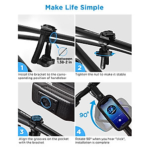 whale fall Newest Portable Bike Bag, Bike Phone Mount, Bike Accessories, Phone Holder for Bike, Sturdy/Waterproof, Germany Bayer 0.25mm TPU, 4” - 6.9” Cellphone, Black, X1 Pro
